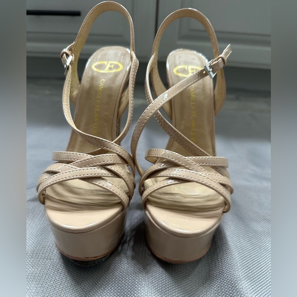Camille Flawless | Shoes | Camille Flawless Nude Patent Leather Crystal ...